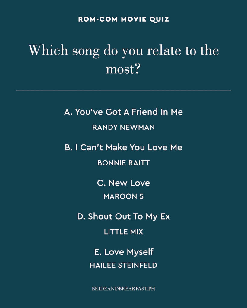 Rom-Com Movie Relationship Quiz | Philippines Wedding Blog