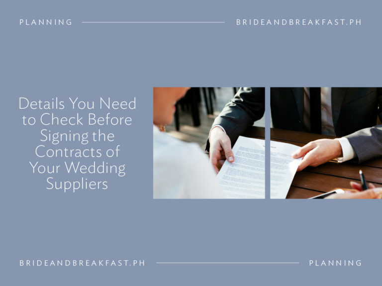 Details to Check Before Signing | Philippines Wedding Blog