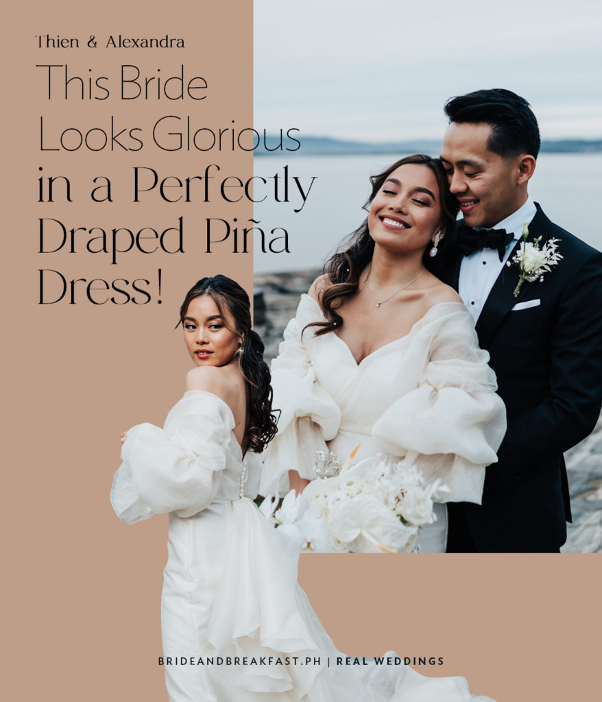 Bride Wears a Draped Pina Dress | Philippines Wedding Blog